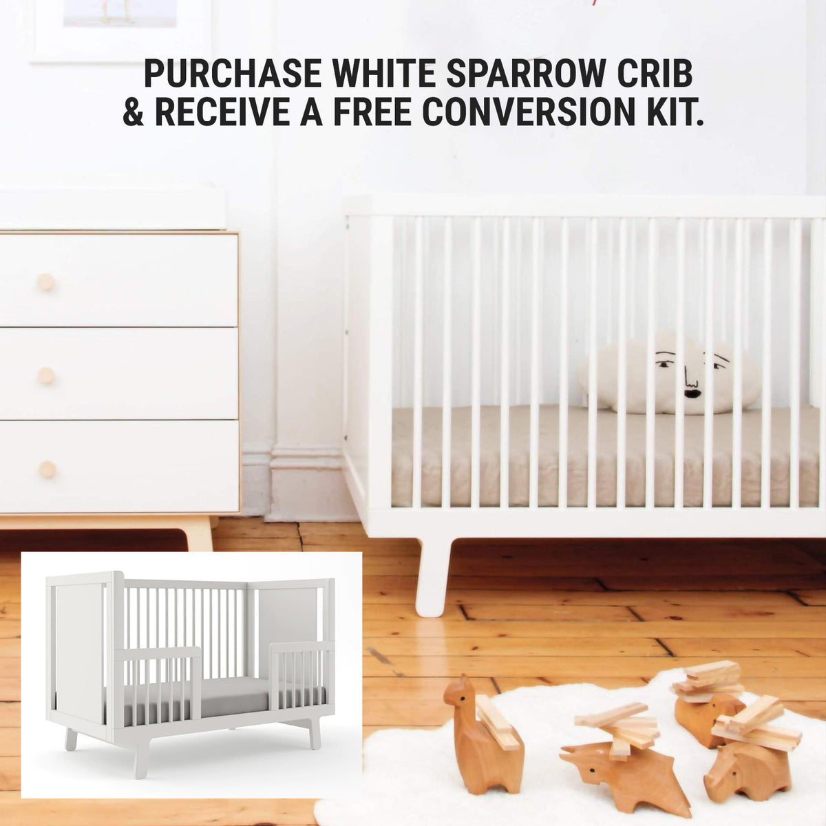 Buy Modern Nursery Baby Cribs in Canada | Oeuf Canada
